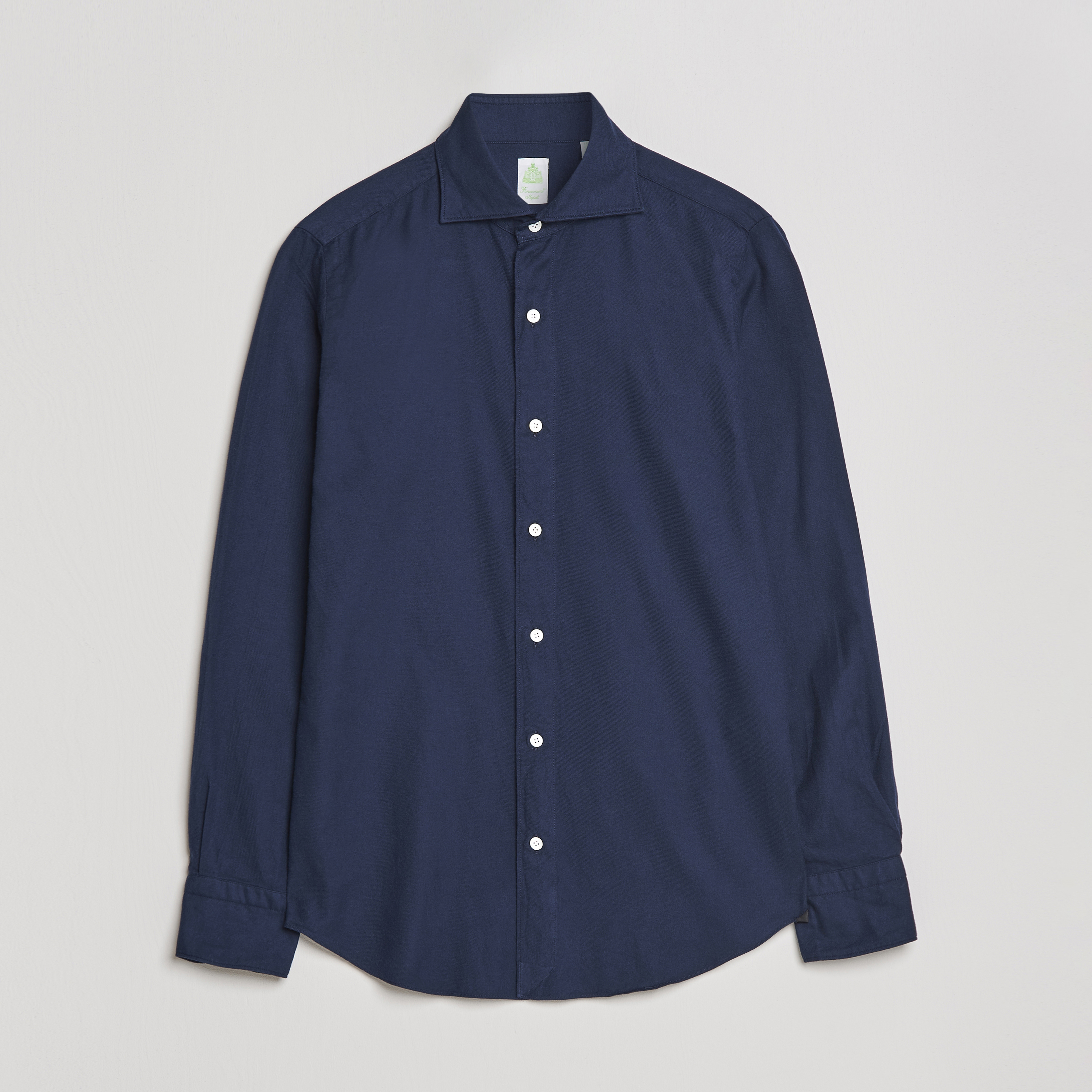 Finamore Napoli Tokyo Slim Flannel Shirt Navy bei Care of Carl